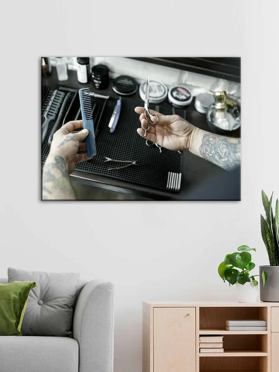 Картина на стену "Барбершоп", 70х50 см