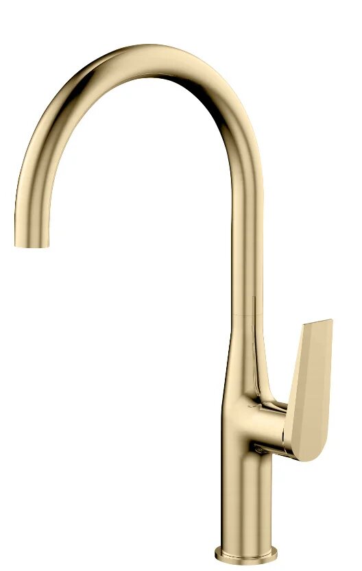 Смеситель для кухни Olive'S Viar 28431VRG с поворотным изливом, золотой, матовый, однорычажный, латунный, с керамическим картриджем