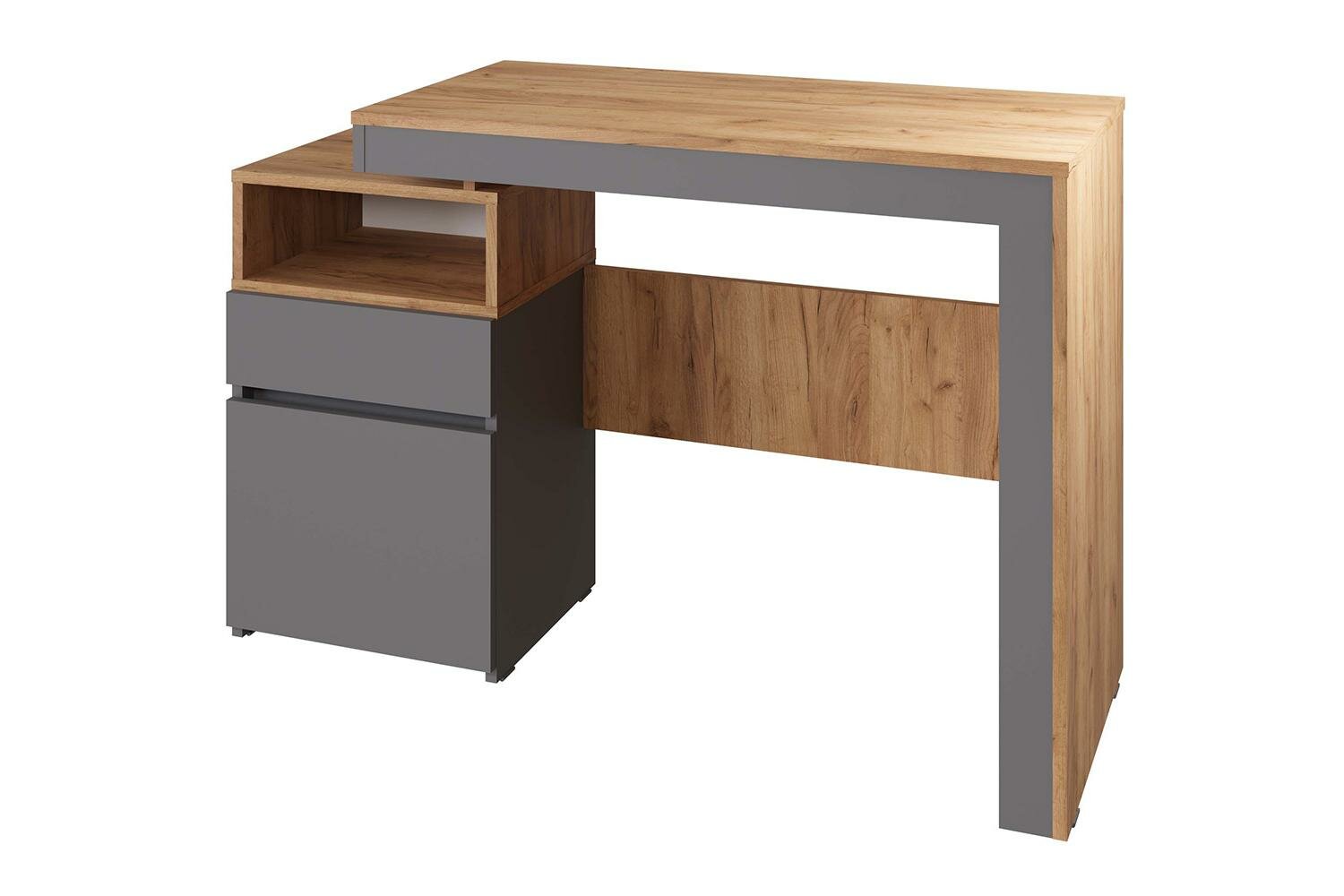 Письменный стол Нова 115,3х45,2х75,2 см, с ящиком, цвет дуб крафт золотой, серый шифер