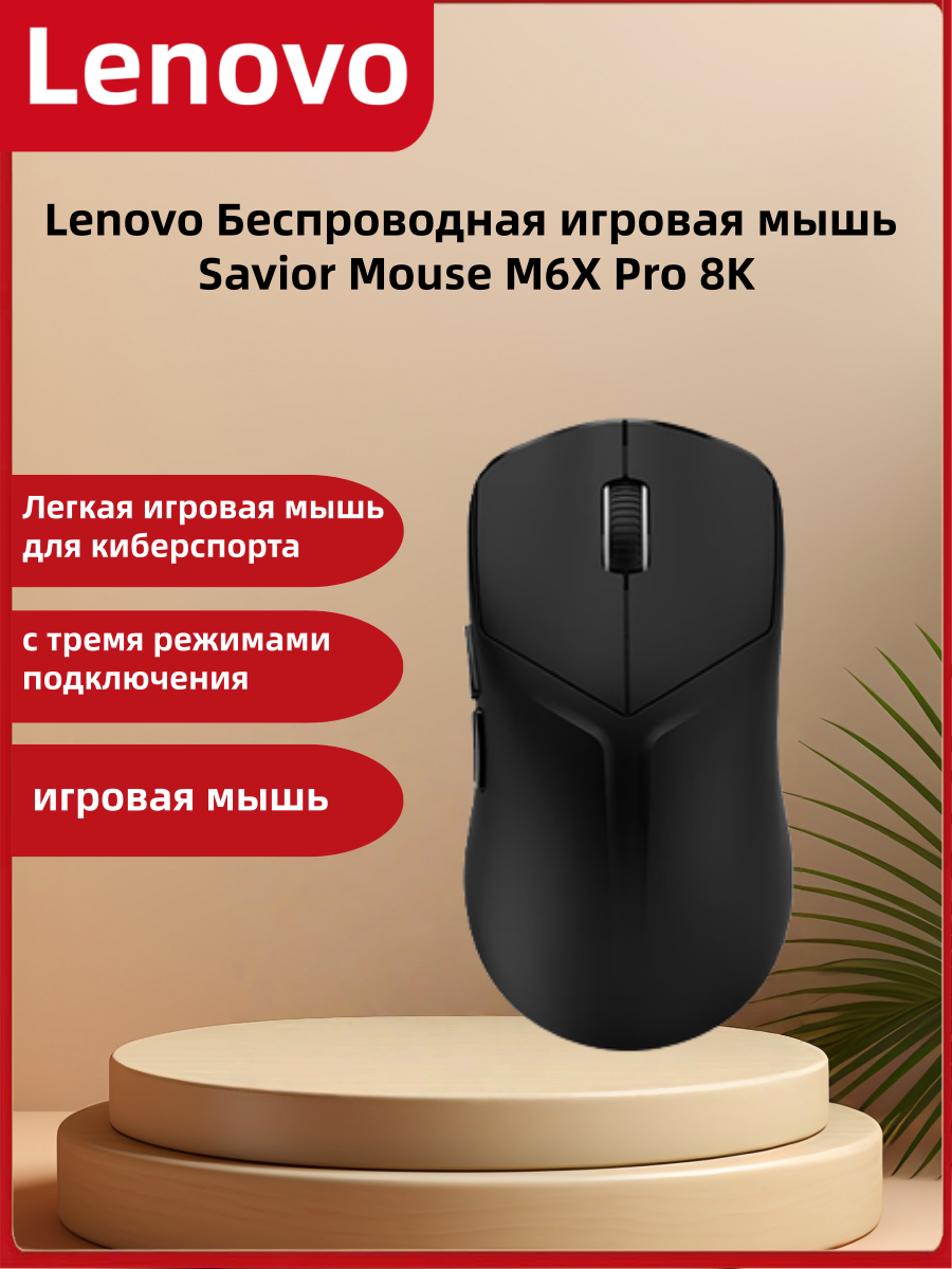 Lenovo Legion Мышь M6X Pro 8K, Черная, С низкой задержкой, Игровая мышь