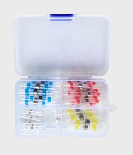 Набор термоусадок с оловом и клеем WSH-50 4 видов разных диаметров 50штук