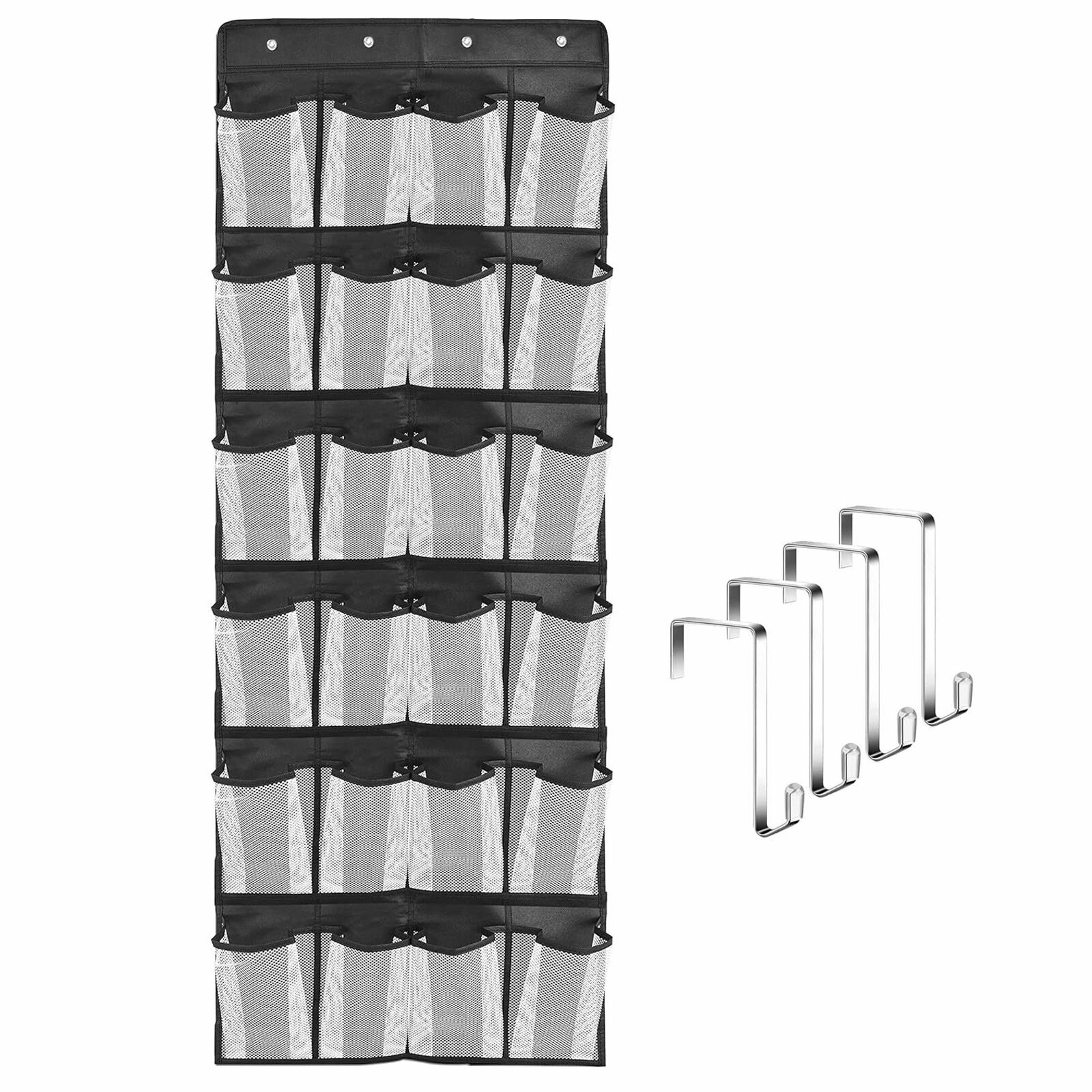 Подвесной органайзер для хранения на дверь с 24 большими сетчатыми карманами обуви