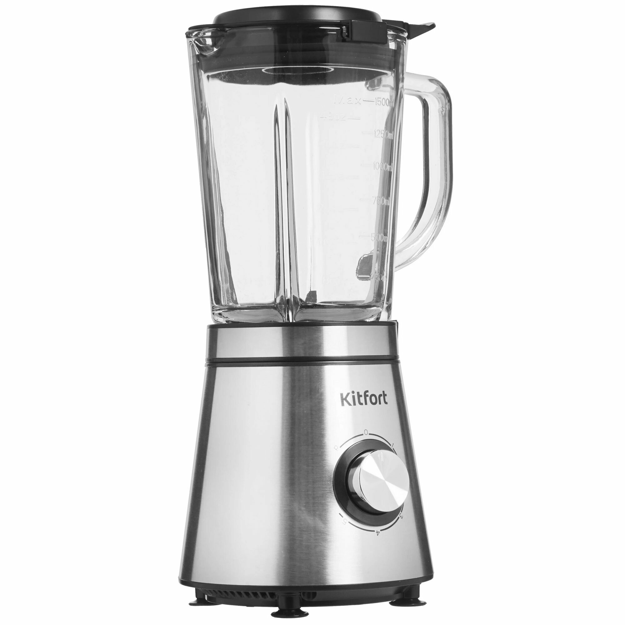 Блендер стационарный Kitfort KT-3021, мощность 1000 Вт, емкость 1.5 л, 5 режимов работы, серебристый
