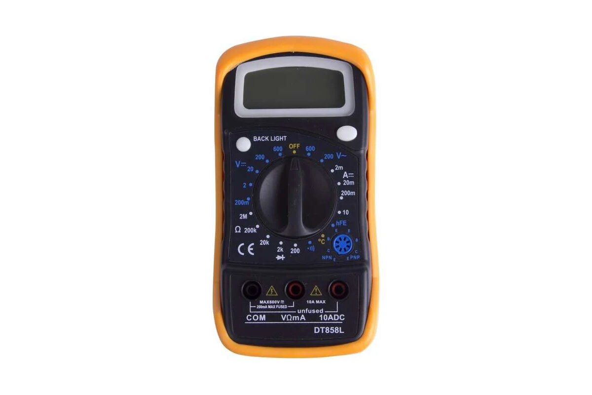Мультиметр WHDZ DT858L, CAT III, цифровой, подсветка, фиксация измерений