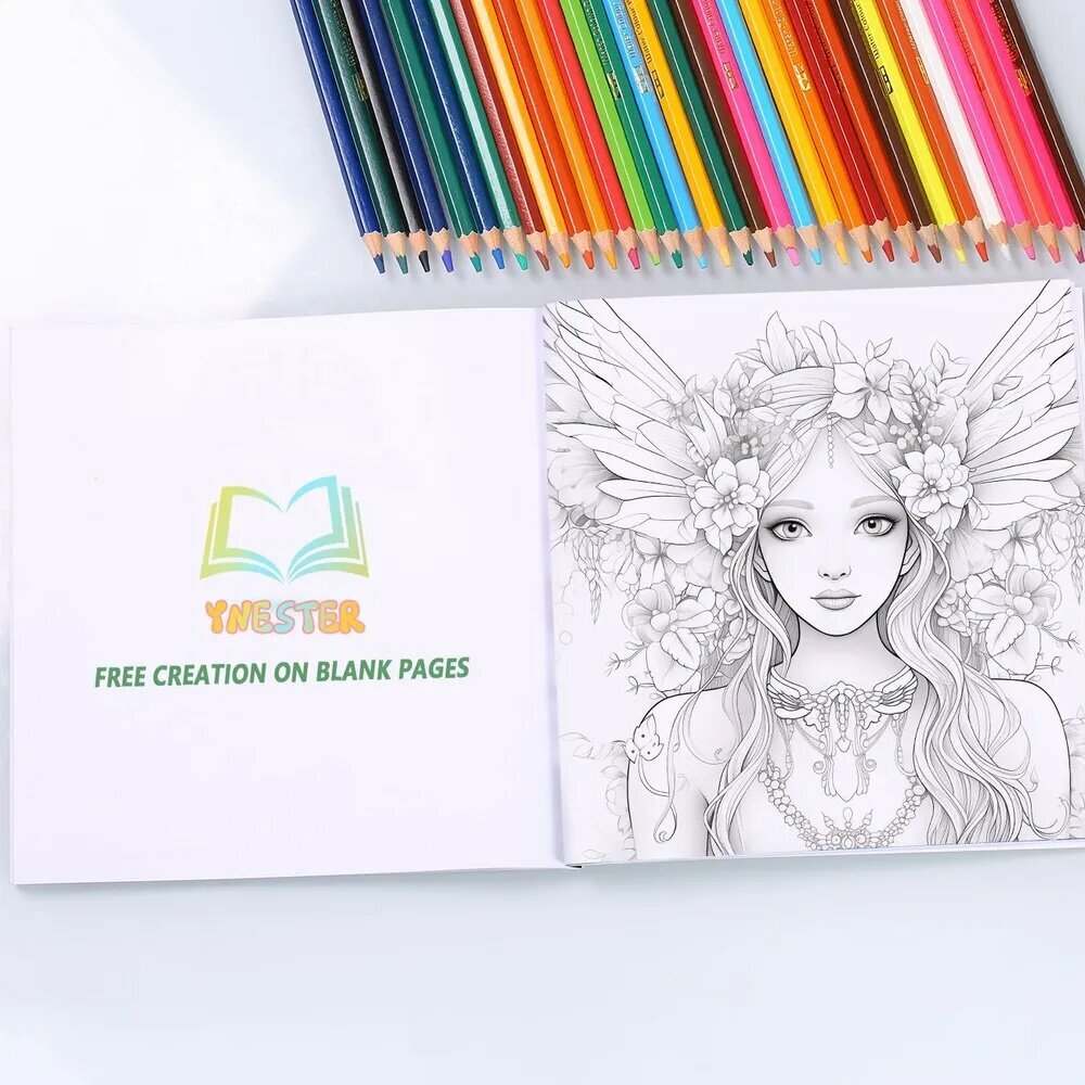 Книжка-раскраска цветочная фея, Альбом для рисования эльфы, высокое качество Книга каракулей 30 см*21 см, подходит для раскрашивания как взрослыми, так и детьми