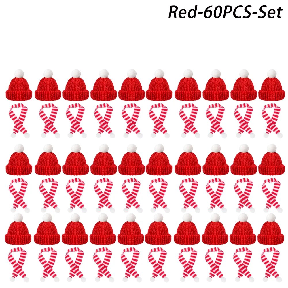 Шапка и шарф рождественские, Red, 60 шт.