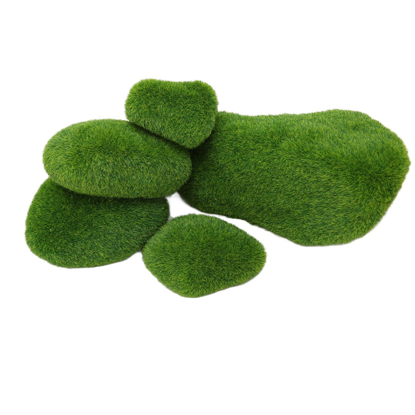 5 размеров искусственные камни из мха, декоративные смоляные шарики из зеленого мха, камни из мха, зеленые камни, покрытые мхом, декор из искусственного мха