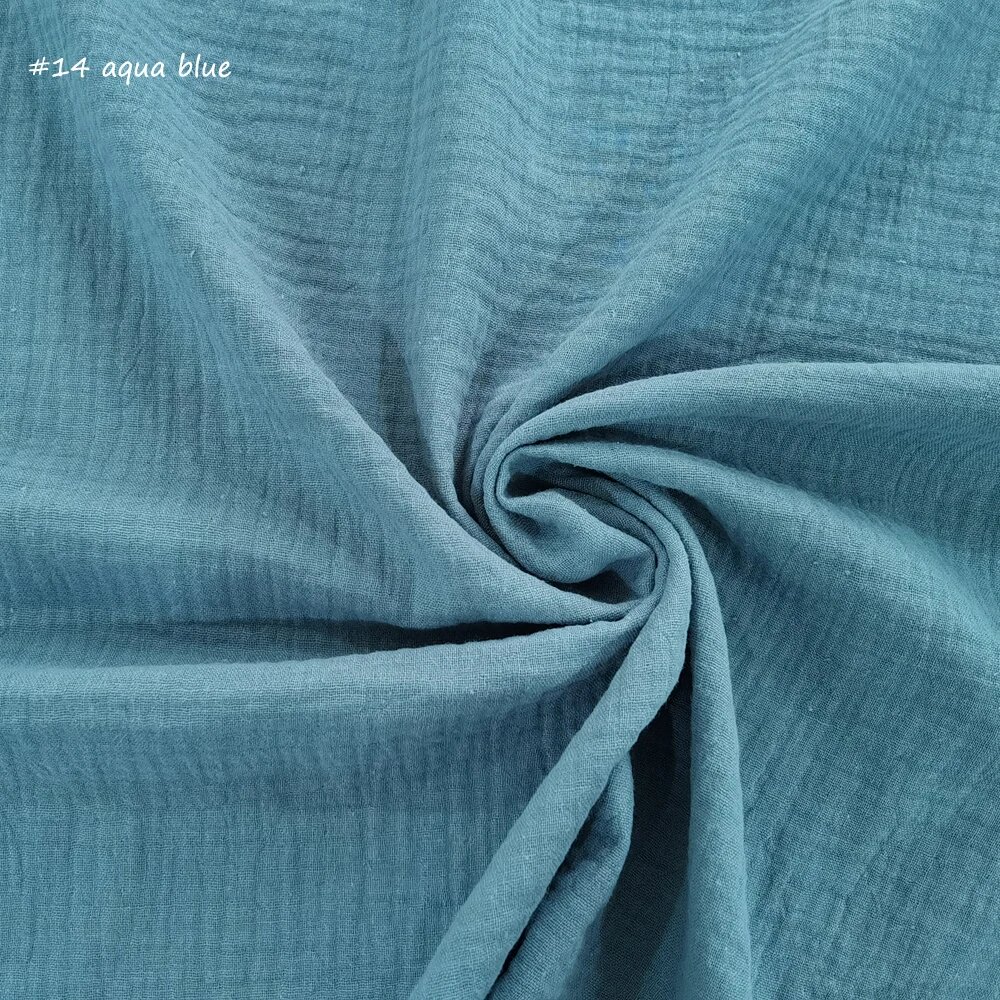 Льняно-хлопковая ткань FABRIC SHIPPER шириной 135 см Голубой, 14 aqua blue