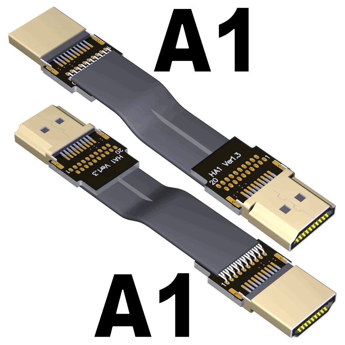 ADT-Link HDMI 2.0 Плоский кабель A-A 3-200см 15cm, A1-A1