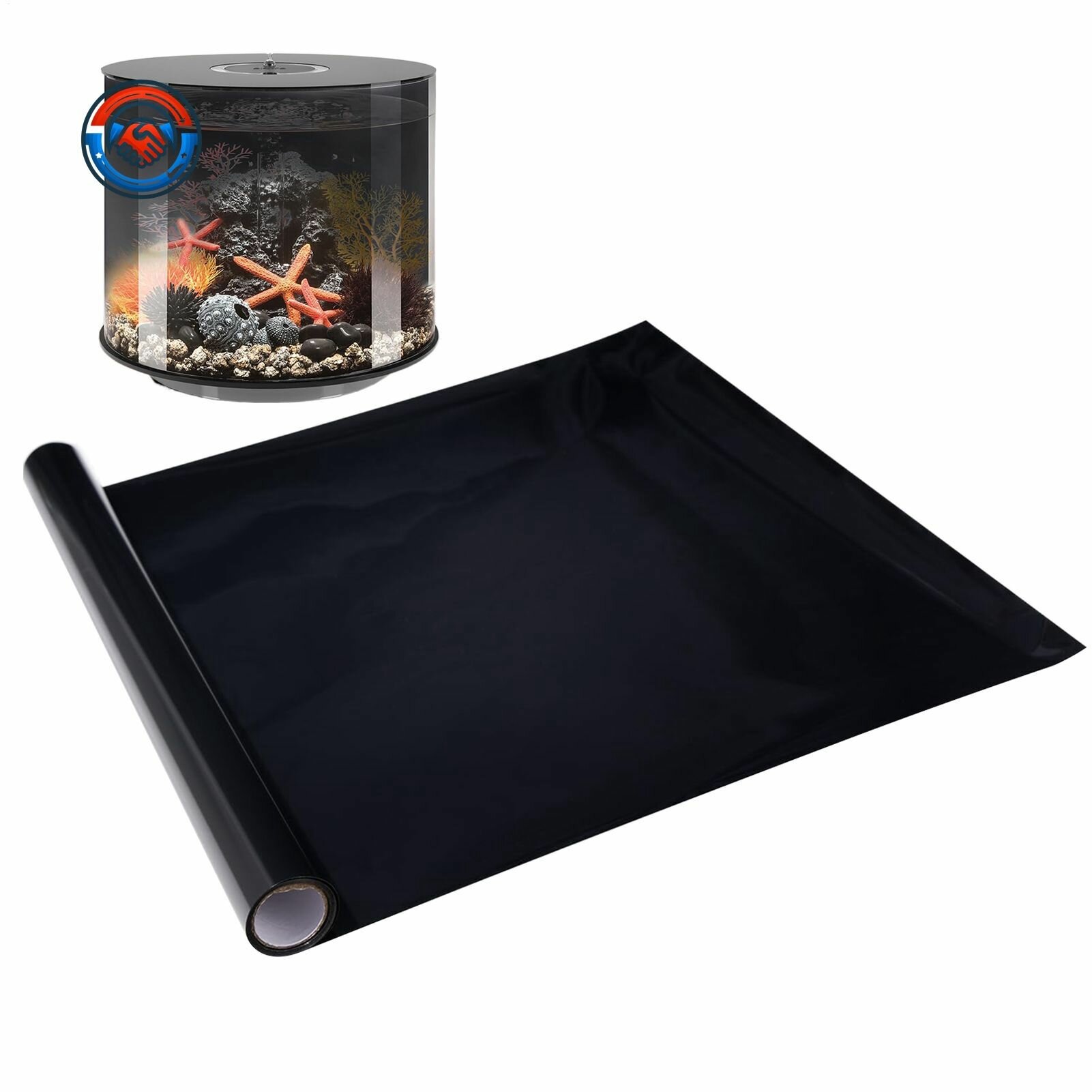 Фон декоративный для аквариума и террариума, самоклеящийся ПВХ черный, статическая пленка на заднюю стенку, легко крепится без скотча, 30x200 см и 40x200 см