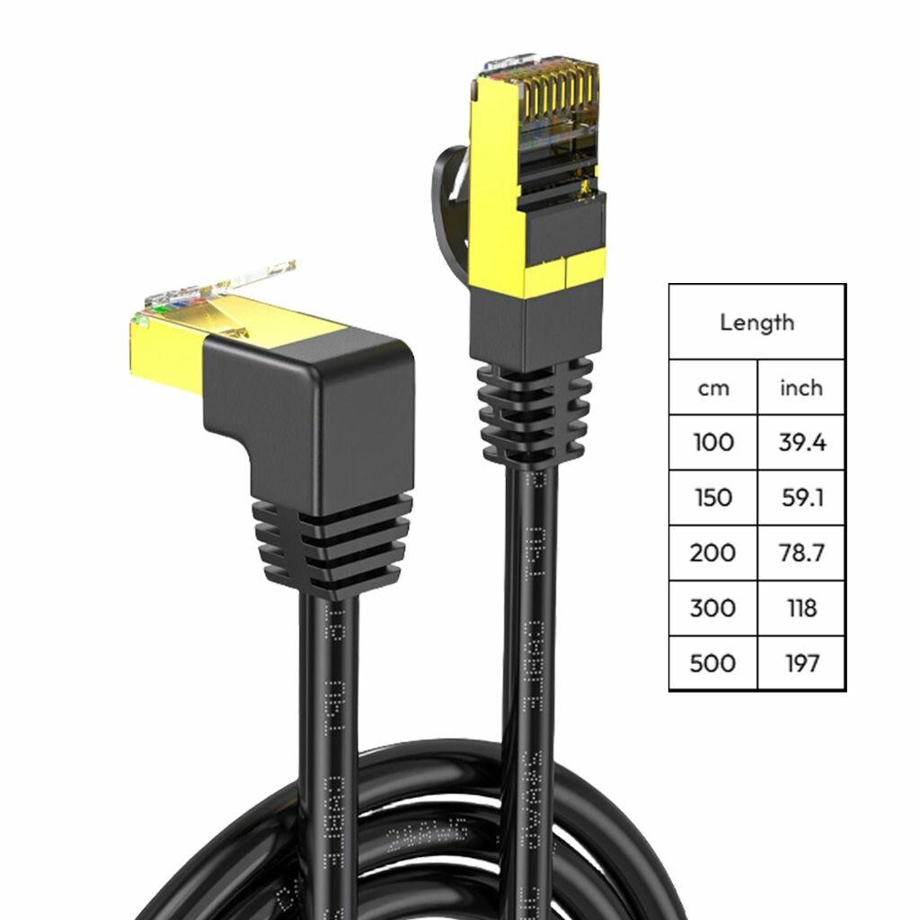 Кошачий кабель Cat7, 3 м, левый угол