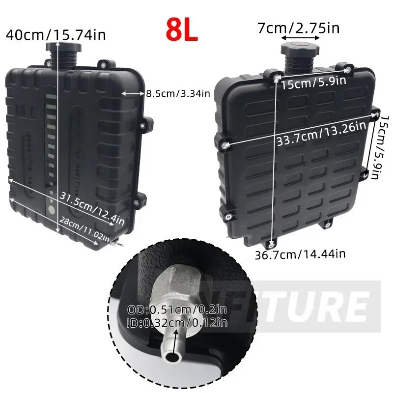 Бак для хранения масла 5л/8л с крышкой, воздушный дизельный нагреватель, топливный бак, прочный герметичный топливный бак для автомобиля, грузовика, кемпера, каравана, 8L