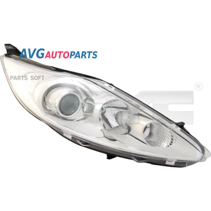 Фара электрорегулирока+корректор линзованная хром. отражатель 08-12 левая TYC от официального дистрибьютора, AVG, артикул 25650141T