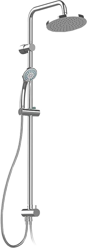 Душевая стойка Ideal Standard IdealRain Eco A6281AA хром, глянцевая, душевая система с тропическим душем, без смесителя, латунная