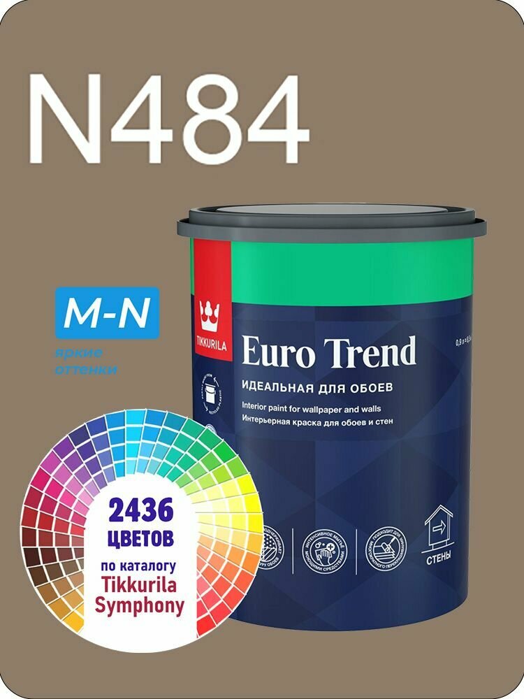 Краска для обоев Tikkurila Euro Trend 0,9л. яркие оттенки N484