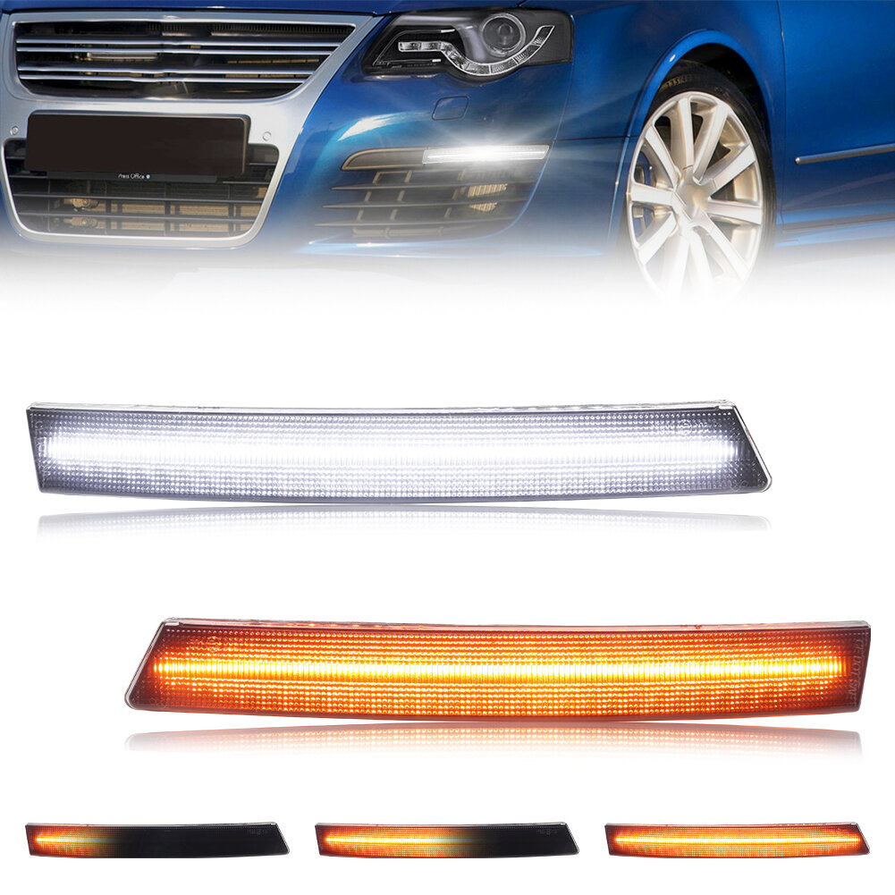 2шт Передние Световой сигнал поворота С Дымчатыми Линзами Для 2006-2010 VW Volkswagen Passat, Янтарными Светодиодами .