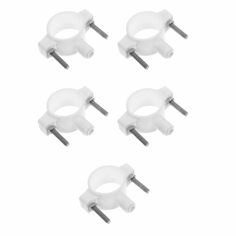 Комплект из 5 белых пэ зажимов для пластиковых труб, для крепления и фиксации водоотводов