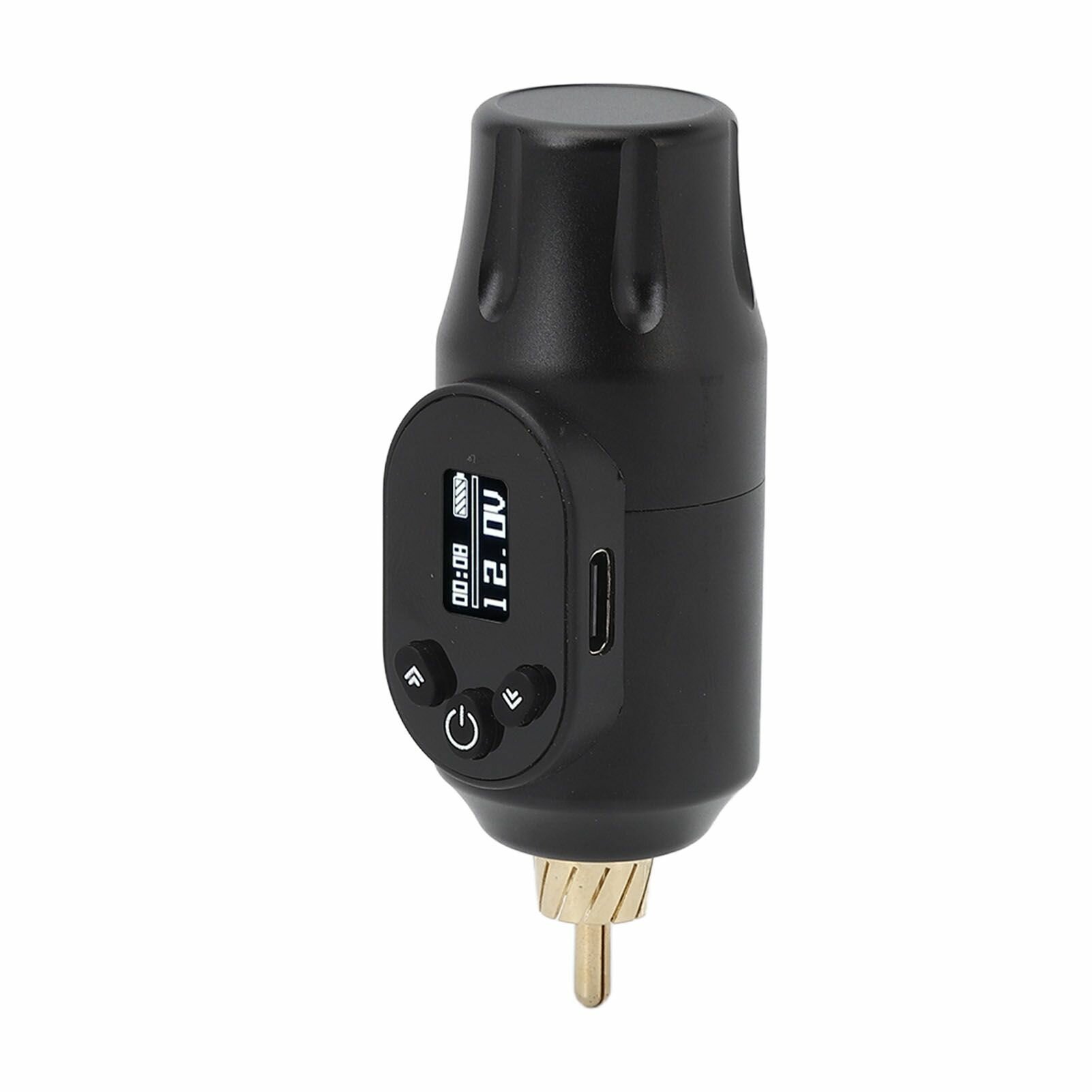 Беспроводной блок питания для татуировок с быстрой зарядкой, OLED-дисплей, RCA интерфейс, аккумулятор 2000мАч, черный