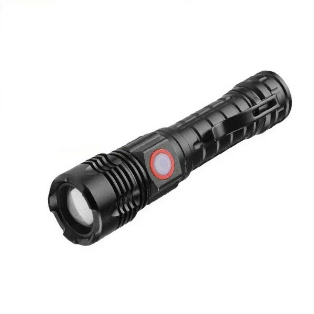 Фонарик ручной светодиодный тактический, карманный фонарик, USB зарядка, фокусировка зума, алюминиевый корпус, 4 режима работы