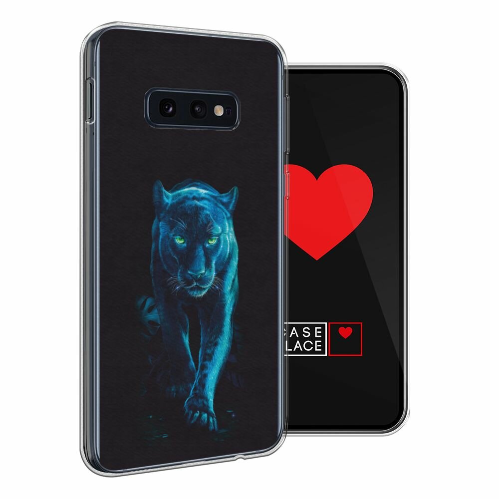 Чехол на Samsung Galaxy S10E / Самсунг Галакси S10E с принтом "Пантера в лунном свете" — фото 1