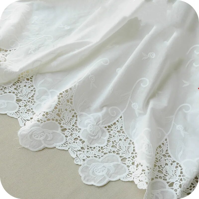 Кружевная ткань BERECDA молочно-белая хлопок 130см