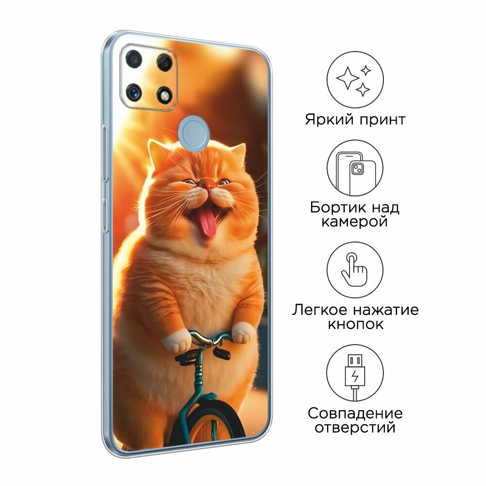 Чехол на Realme C25/C25s / Реалми С25/C25s с принтом "Кот на велике" — фото 1