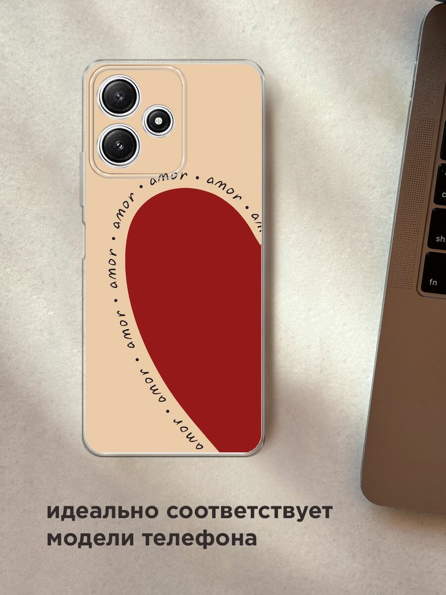 Чехол на Xiaomi Redmi 12 / Сяоми Редми 12 с принтом "amor heart 1 - 14 февраля" — фото 1