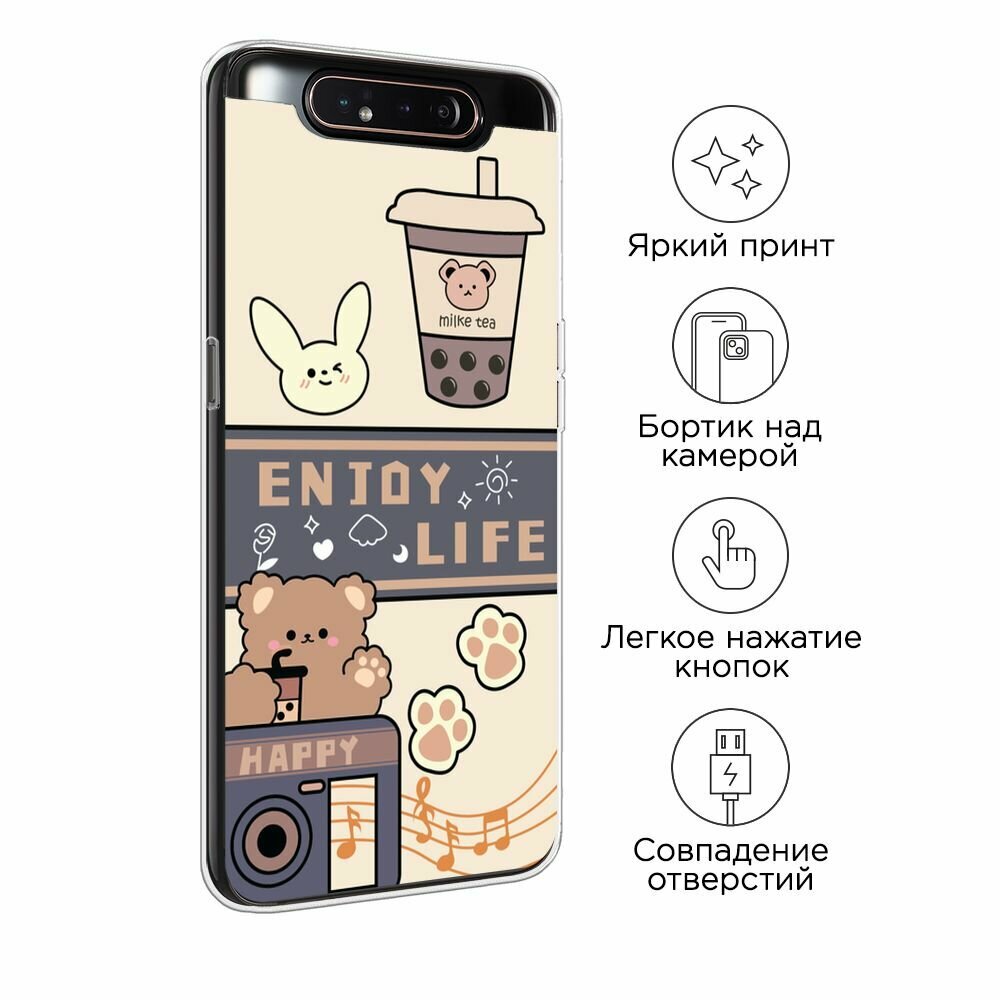Чехол на Samsung Galaxy A80 / Самсунг Гэлакси A80 с принтом "Enjoy life 1" — фото 1