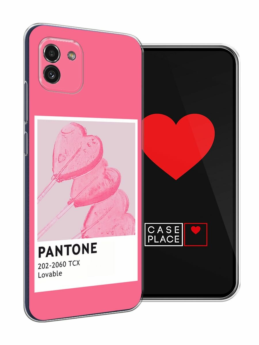 Чехол на Samsung Galaxy A03 / Самсунг Галакси А03 с принтом "Pantone Lovable 1 - 14 февраля" — фото 1
