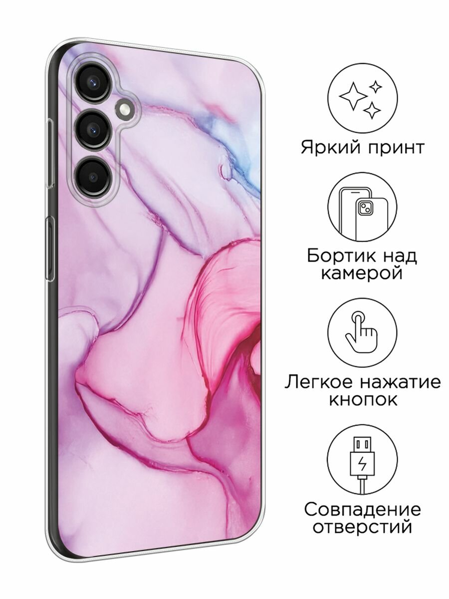Чехол на Samsung Galaxy A24 / Самсунг Галакси A24 с принтом "Розовые мраморные разводы" — фото 1