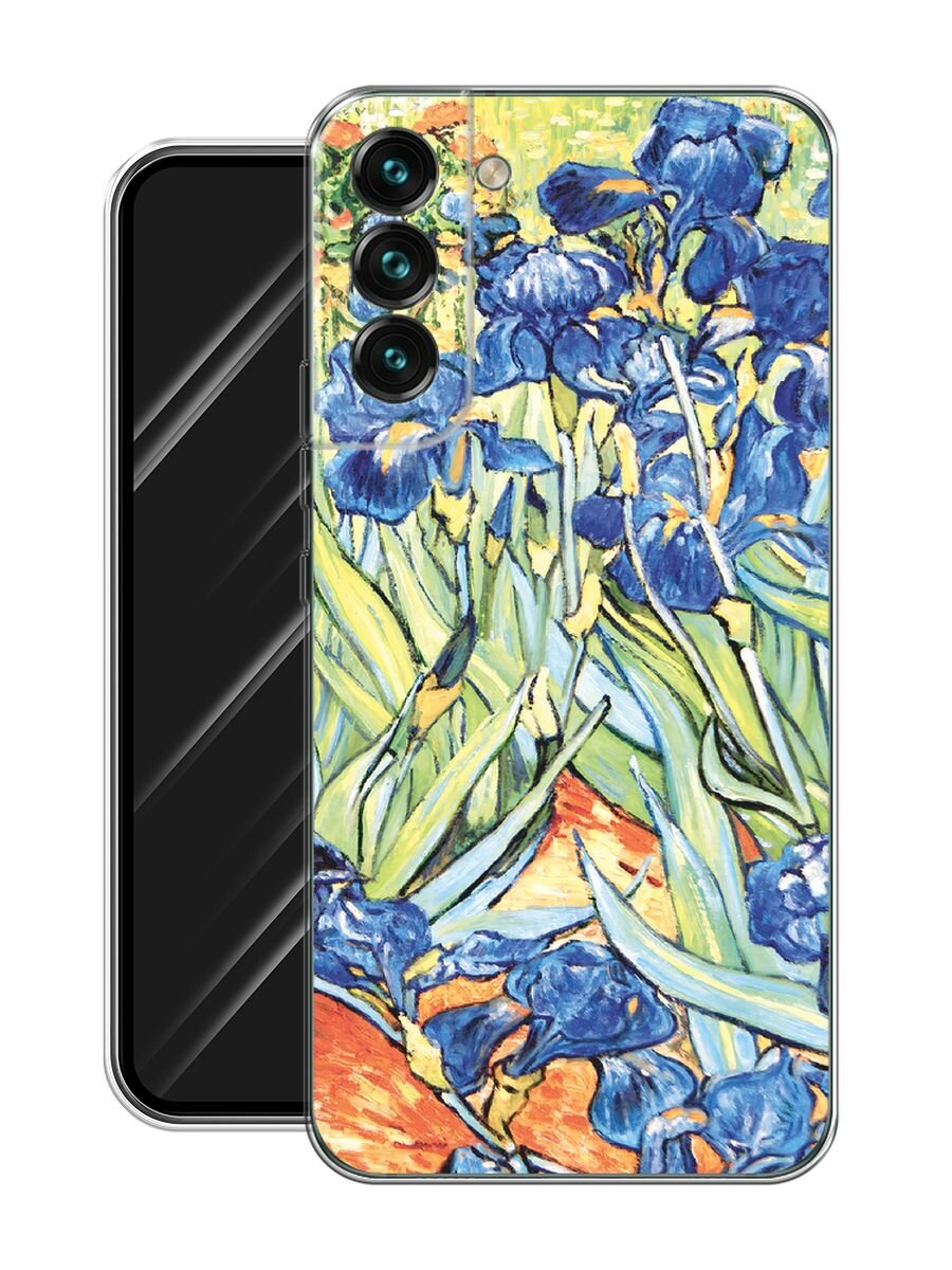 Чехол на Samsung Galaxy S22 / Самсунг Галакси S22 с принтом "Ирисы Ван Гог" — фото 1