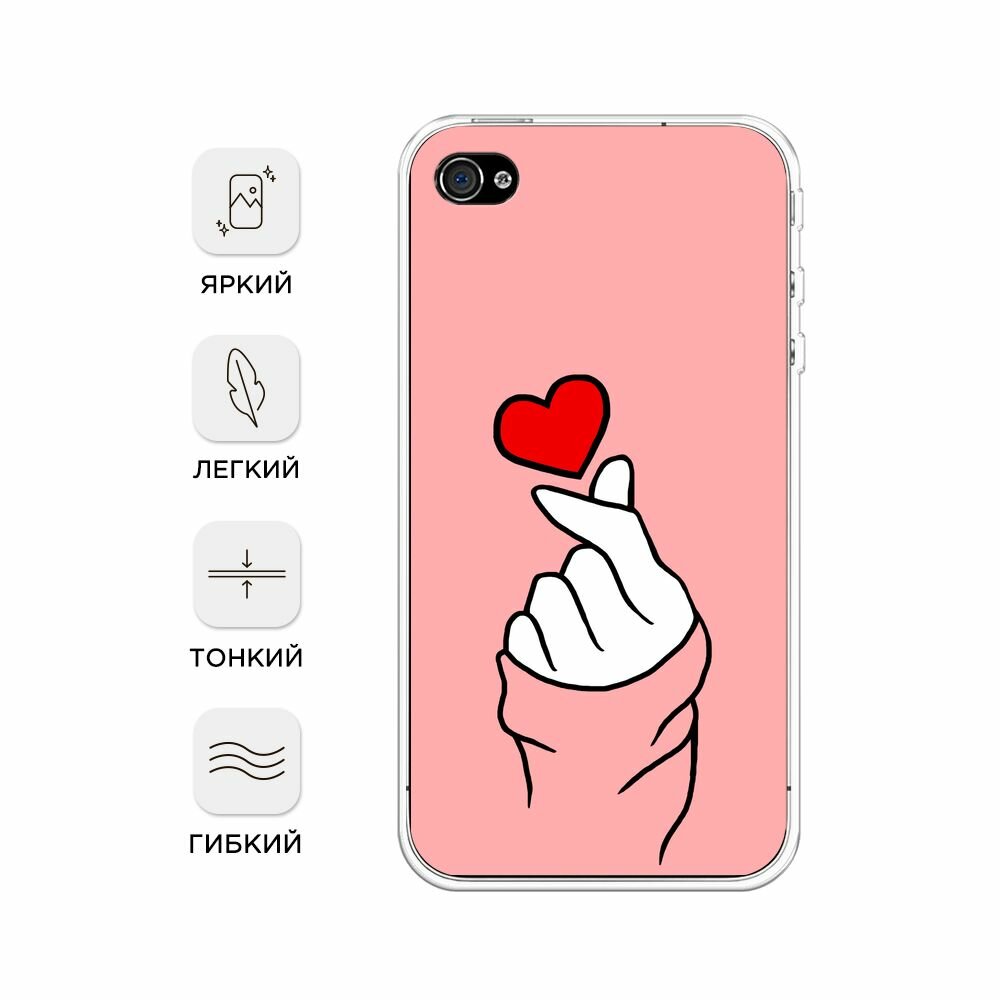 Чехол на Apple iPhone 4/4S / Айфон 4/4S с принтом "Милое сердечко" — фото 1