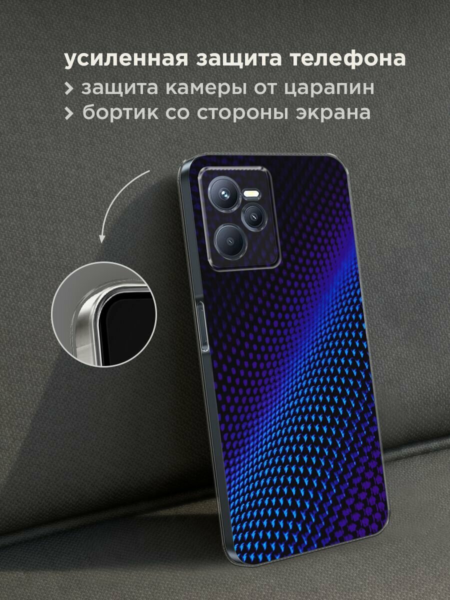 Силиконовый чехол на Realme C35 / Реалми C35 с принтом "Синий карбон" — фото 1