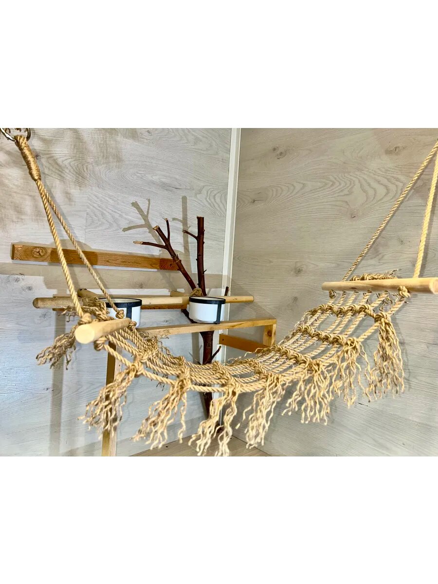 Гамак-качель "Пиратский" для попугаев от Игрушек от Никушки, джутовый, 35 см х 52 см