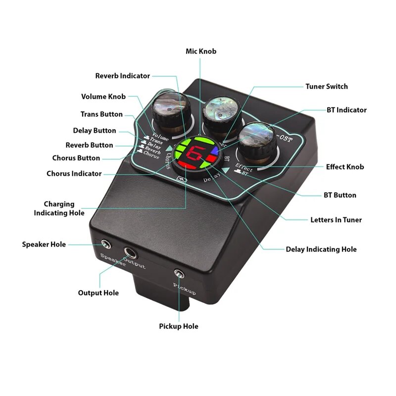 Звукосниматель для классической гитары Звукосниматель для классической гитары Вибрационный звукосниматель BT Акомпанемент Резонансный звукосниматель 3-полосный эквалайзер Акустический-ABIU