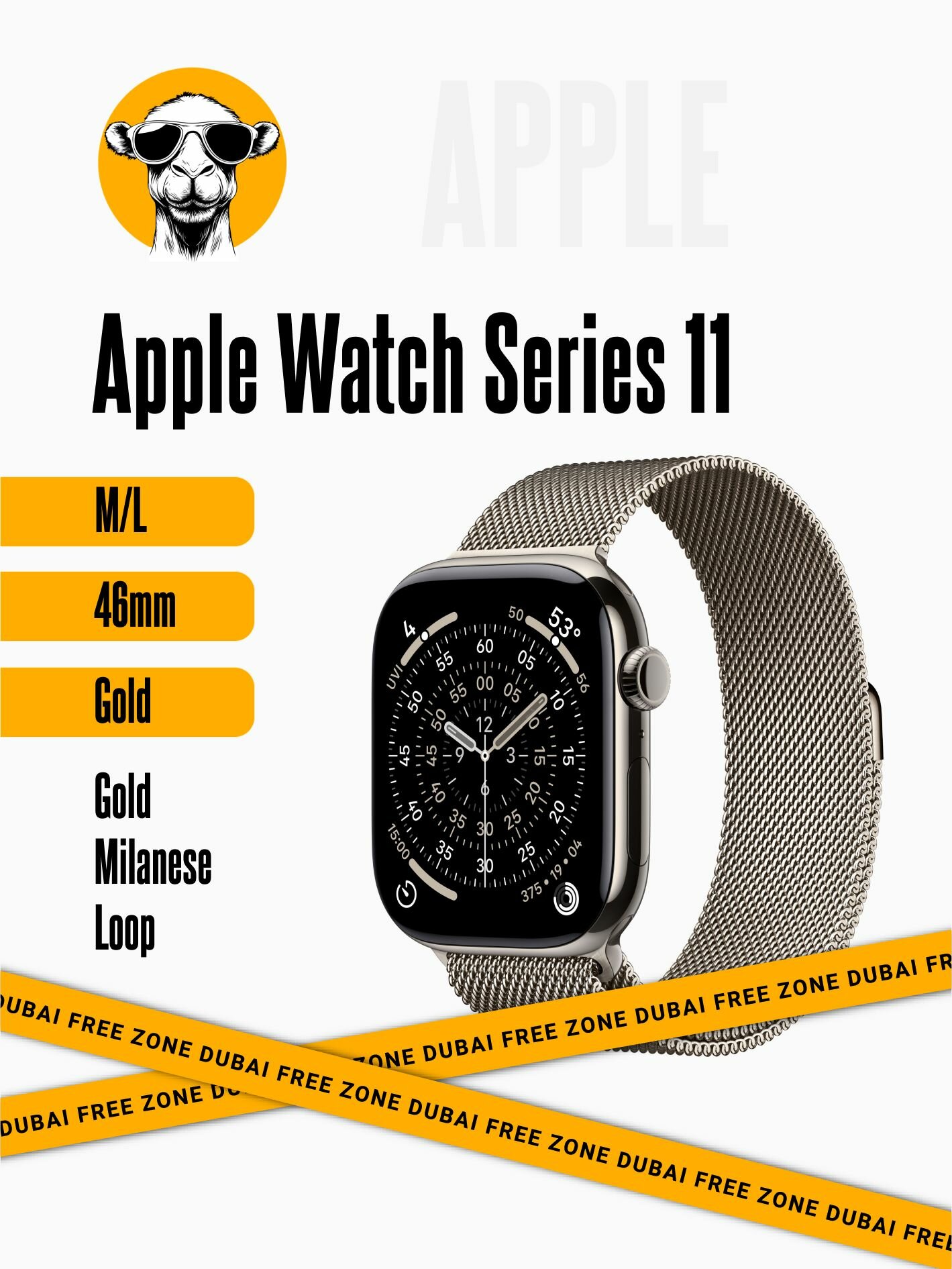 Смарт-часы Apple Watch Series 11 46mm Gold Titanium Gold Milanese M/L