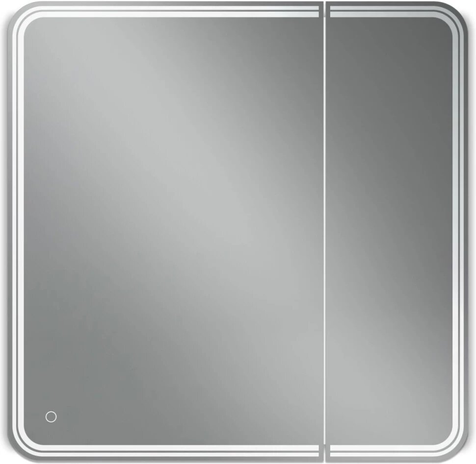 Зеркальный шкаф Art&Max Verona AM-Ver-800-800-2D-L-DS-F 80x80 см L, с LED-подсветкой, сенсорным выключателем, диммером, белый матовый
