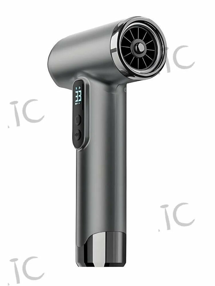 Фен для волос беспроводной, аккумулятор на 15 600 мАч 200 Вт, скоростей 3, кол-во насадок 1, черно-серый