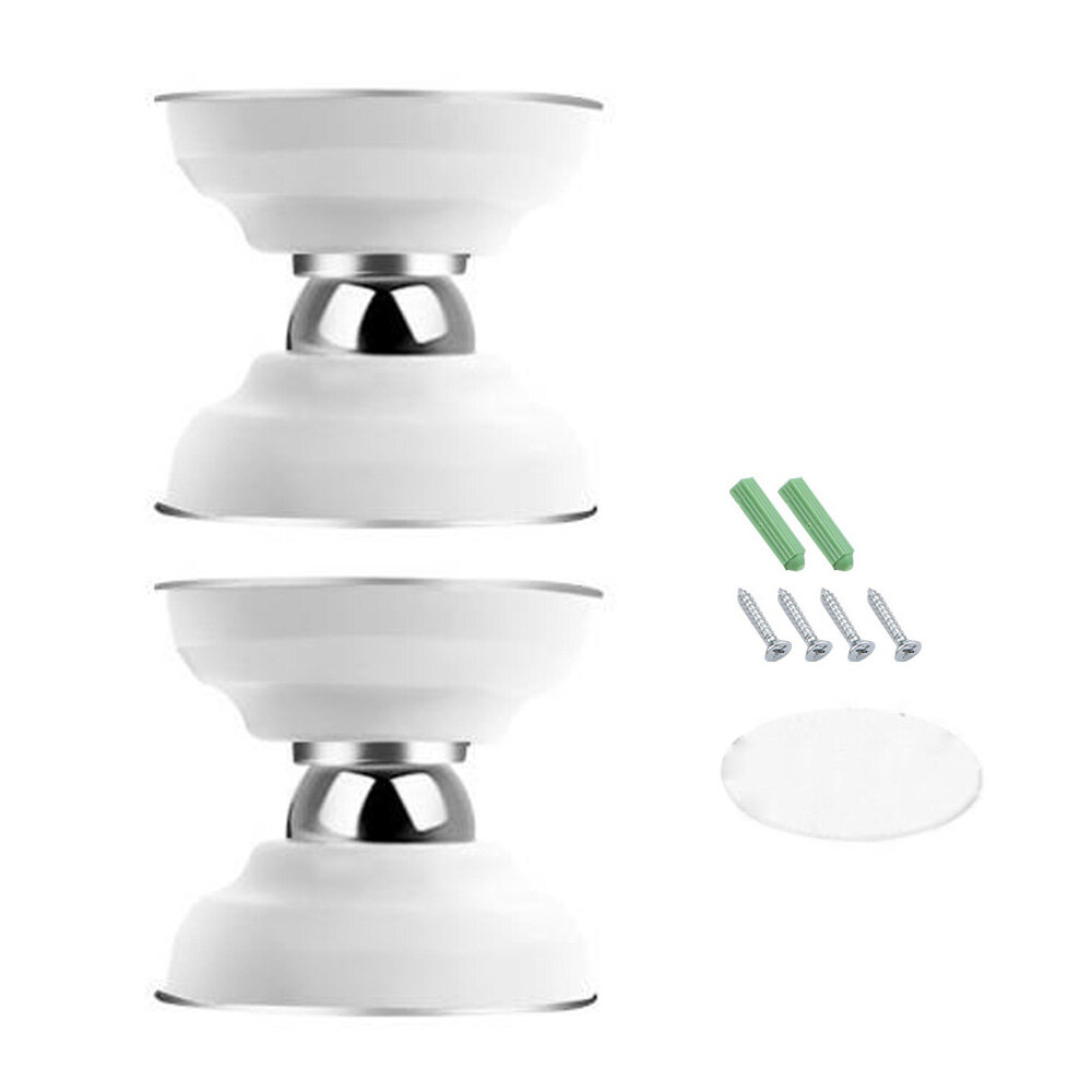 Magnetic Door Catch, 2 Pack RV Door Holder с клеем и винтами Magnet Door Stop для RV Camper Trailer Boat Home, White, размер 50*46*21mm, материал нержавеющая сталь и силикон, вес упаковки 265g