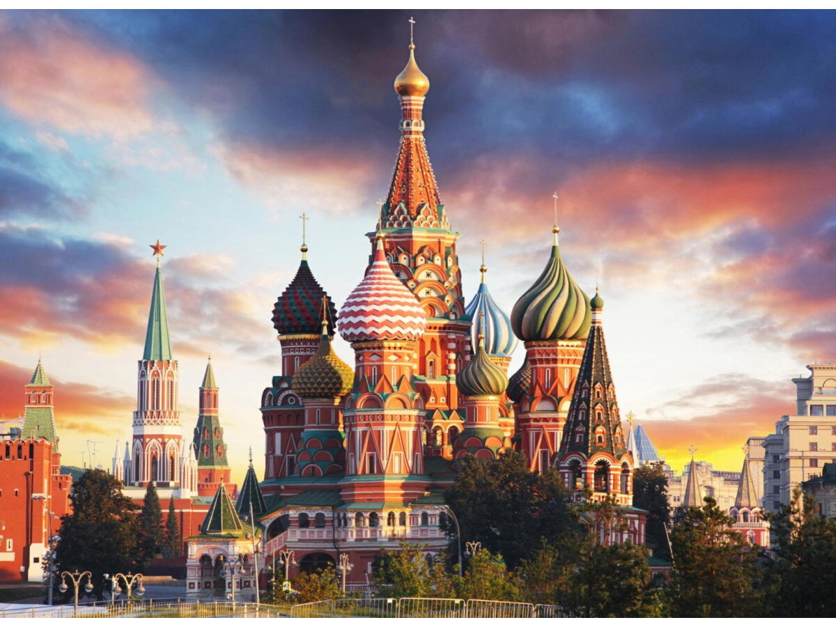 Мозаика алмазная 30х40см Московский закат рыжий КОТ НД-6331