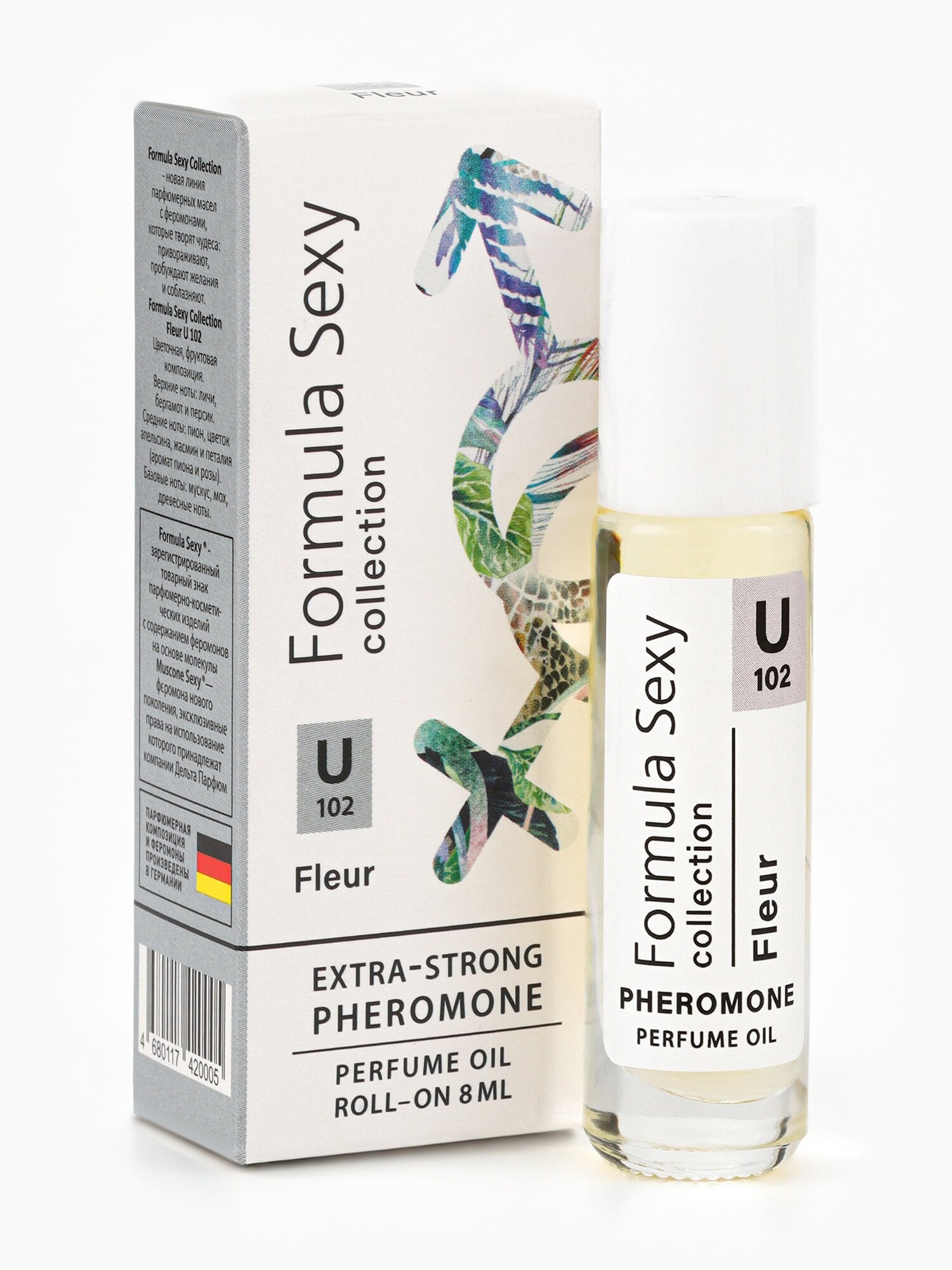 Парфюмерное масло женское с феромонами Formula Sexy Collection Fleur U102, 8 мл (по мотивам Fleur Narcotique (Ex Nihilo)