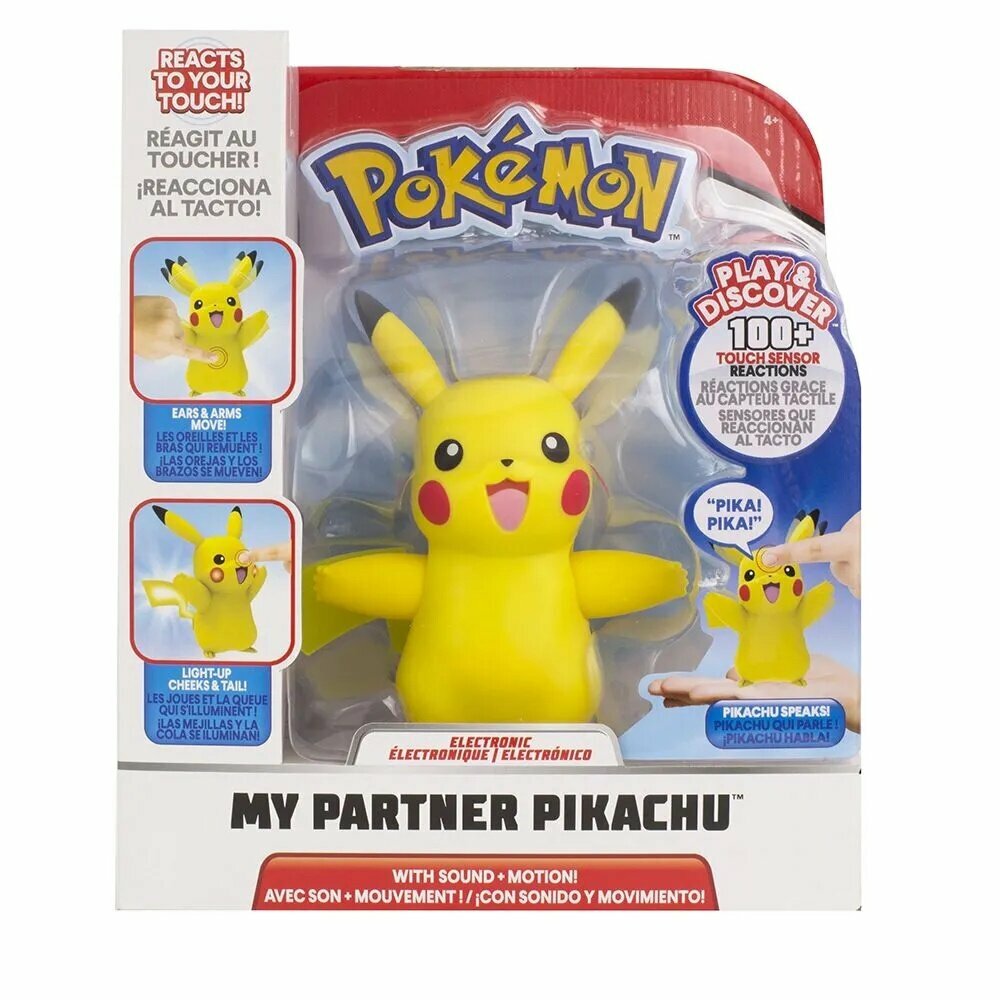 Jazwares Pokemon Мой напарник Пикачу, Электронная интерактивная игрушка, Подходит для детей старше 4 лет, Покемон