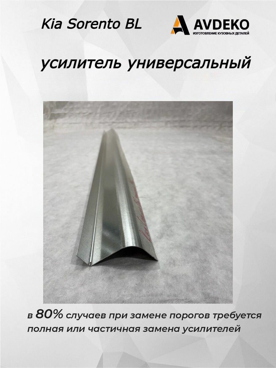 Усилитель для порогов автомобиля Kia Sorento BL (2002-2011), оцинкованная сталь 1 мм