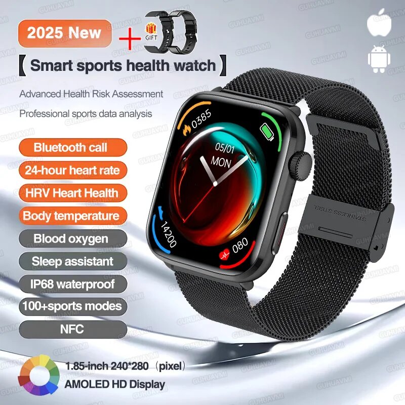 Умные часы Smart Watch 2025 Black Mesh Belt 2A