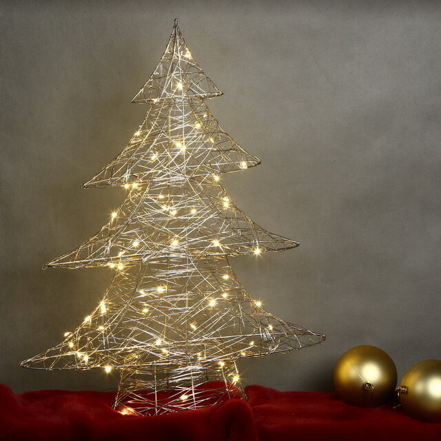 Светодиодная елка Монтелло Голден 60 см, 60 теплых белых LED, таймер, на батарейках, Koopman, AMZ106120