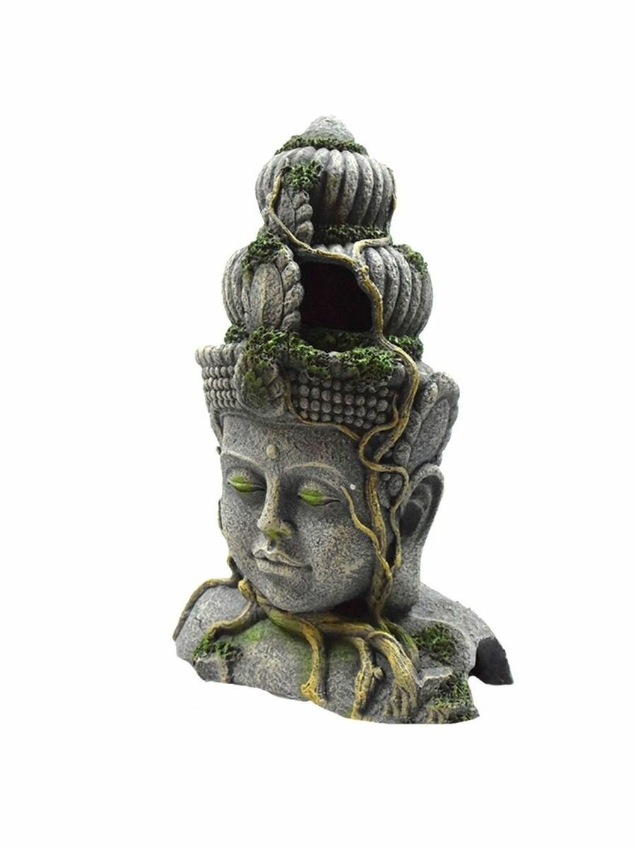 Декоративная Фигура Будды Для Аквариума Природное Прямоугольное Укрытие 28.5X19.5X14Cm