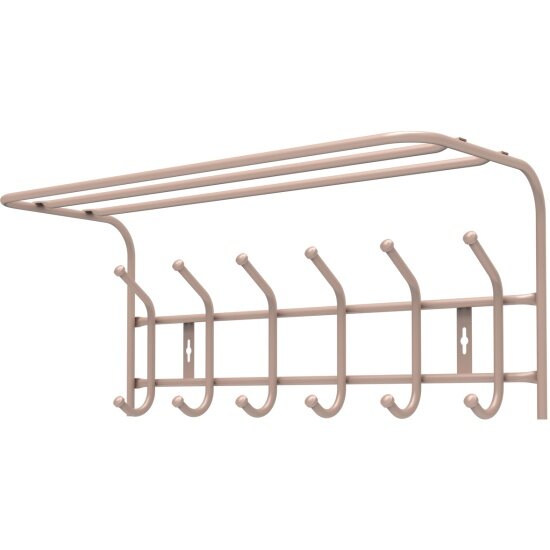 Вешалка Nika НИКА ВП6М настенная, с полкой, бежевый металлик (ВП6М/БЖ)