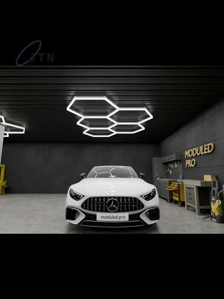 Светодиодное освещение для гаража/автосервиса LED Workshop, панель соты 6400К/194W размер 2430x1640mm