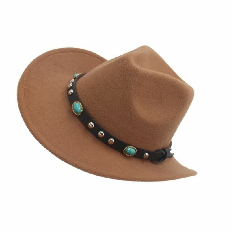 Ковбойская шляпа в западном этническом стиле с заклепками-новый цвет хаки