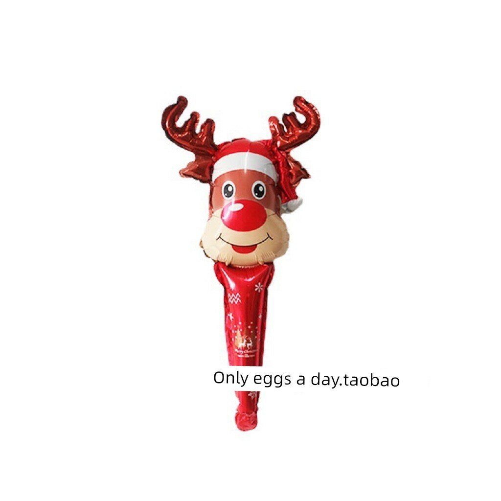 Рождественский воздушный шар из фольги на палочке: Дед Мороз, Снеговик, мультяшный персонаж, украшение для